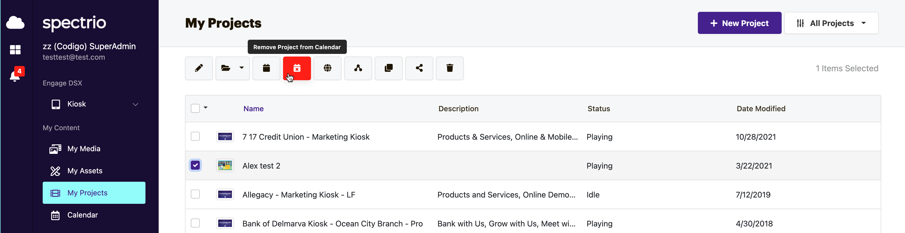 How do I stop a project? – Engage DSX